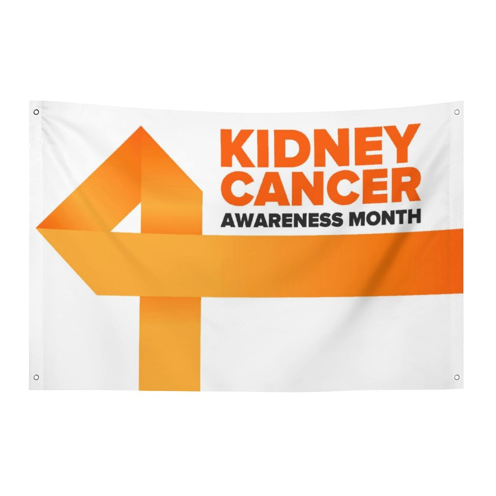 Kidney Cancer Awareness Orange Ribbon Tapestry Banner Backdrop Flag ...