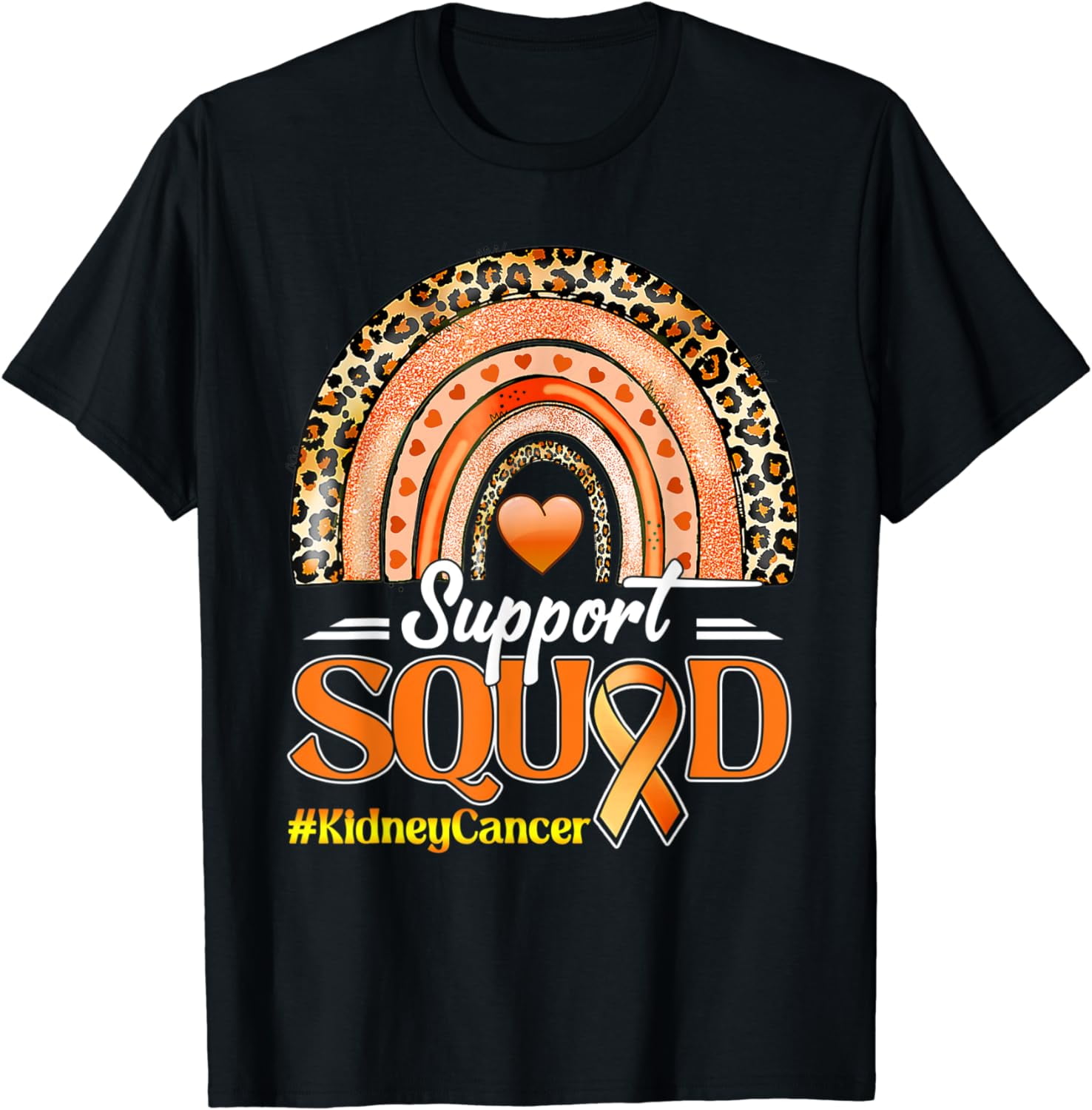 Kidney Cancer Support Squad Dark Blue Ribbon T-Shirt - Walmart.com