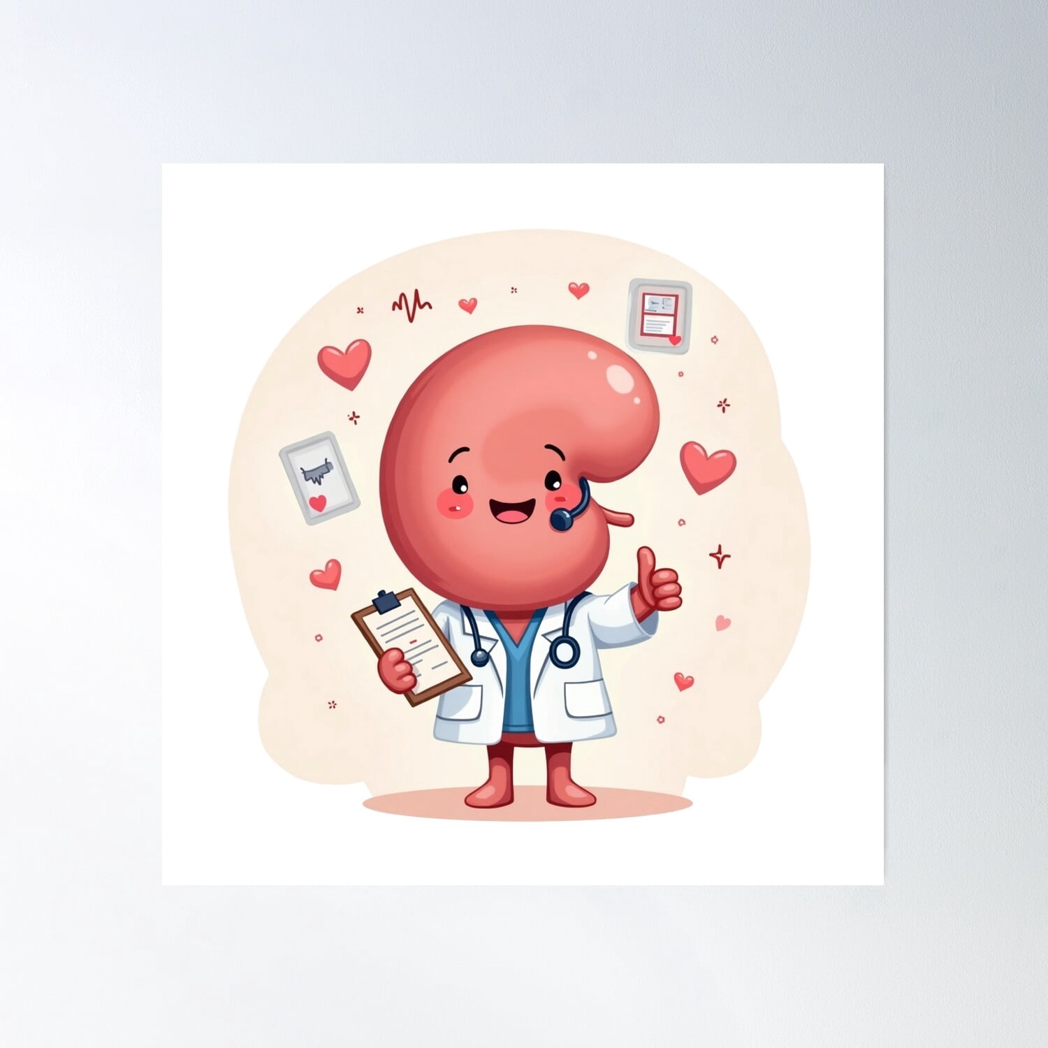 Kidney Care – Nephrology With A Smile Poster Wall Art, Modern Wall ...