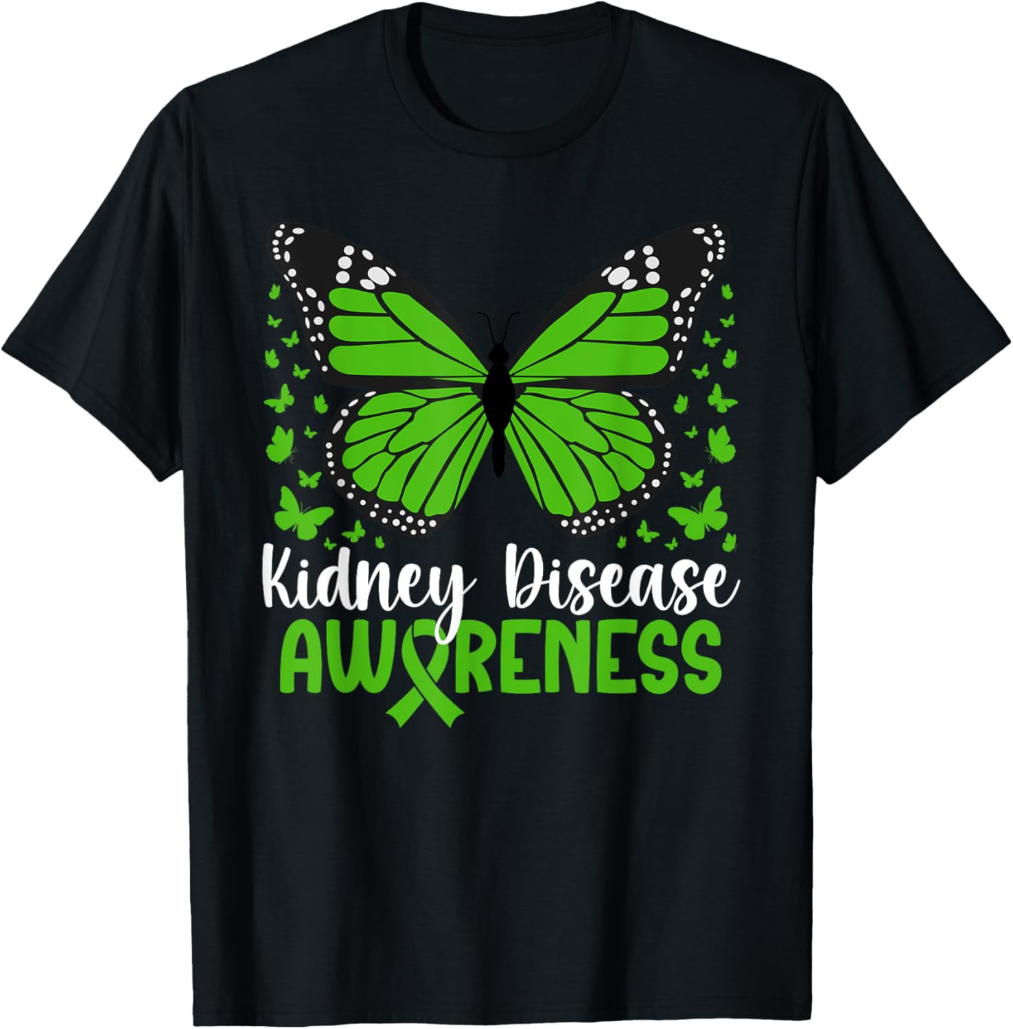 Kidney Disease Awareness Butterfly Kidney Disease Warrior T-Shirt ...
