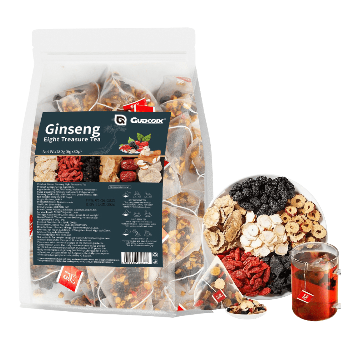 Kidney Ginseng Five Treasure Tea for Men's Health and Wellness Cleanse ...