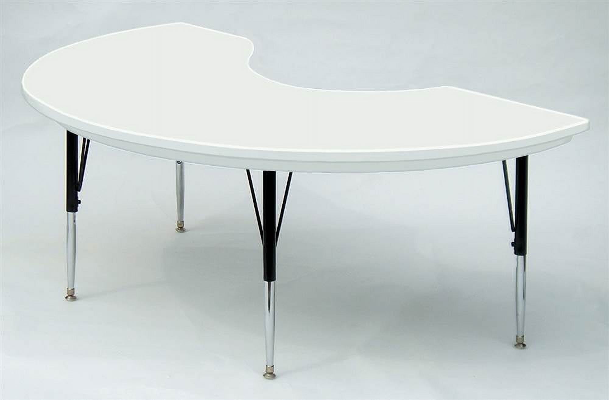 Kidney Shape Blow Molded Activity Table in Grey Granite (Short/Green ...