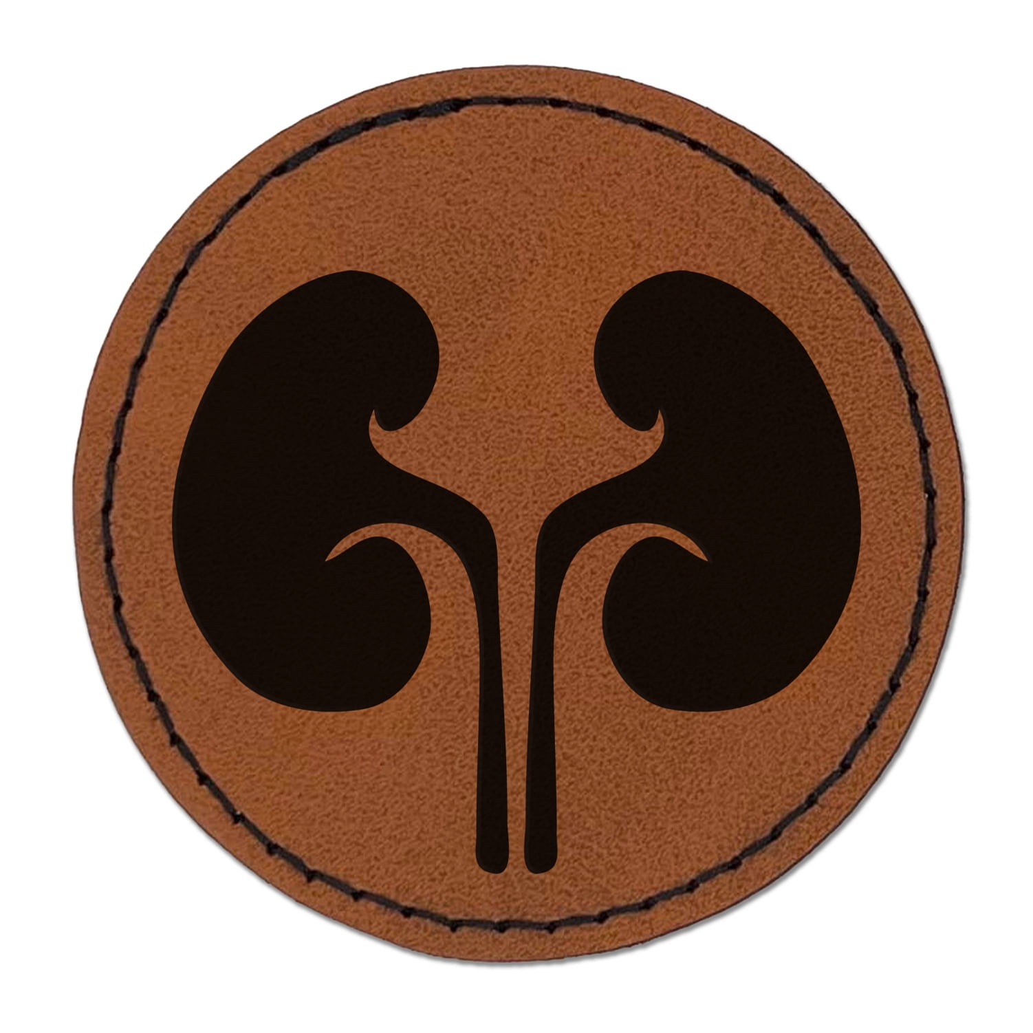 Kidneys Organs Anatomy Body Part 2.5" Faux Leather Round Engraved Iron ...