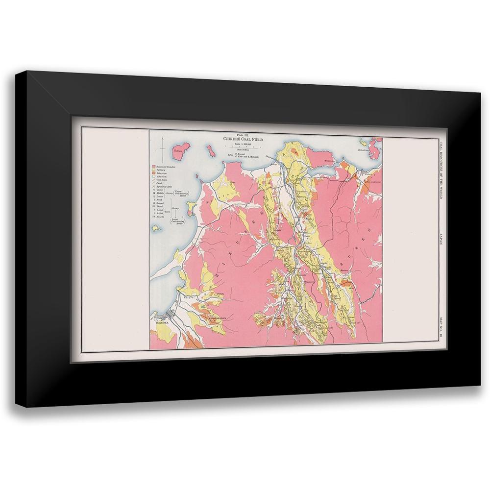 Kido 24x16 Black Modern Framed Museum Art Print Titled - Chikuho Coal ...