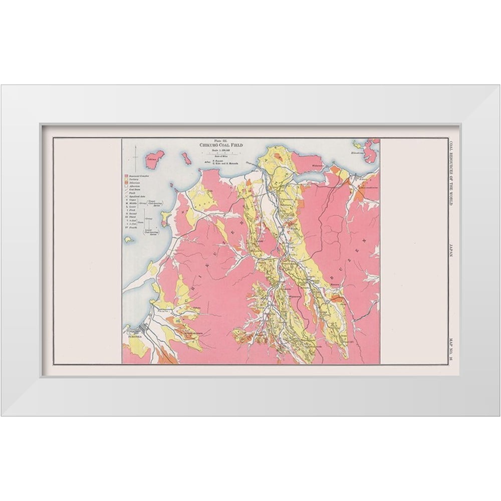 Kido 24x16 White Modern Wood Framed Museum Art Print Titled - Chikuho ...