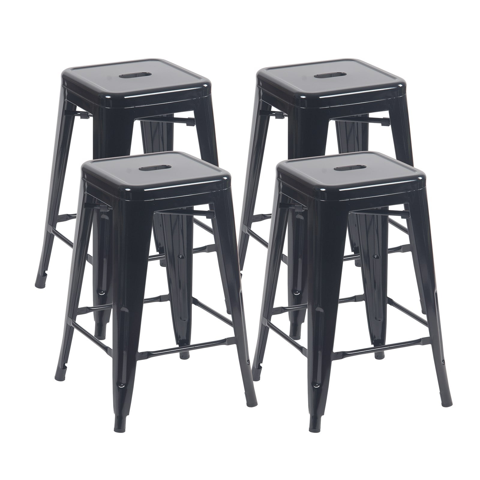 Kidol & Shellder 24 Inches Modern Industrial Metal Bar Stools Set of 4 ...