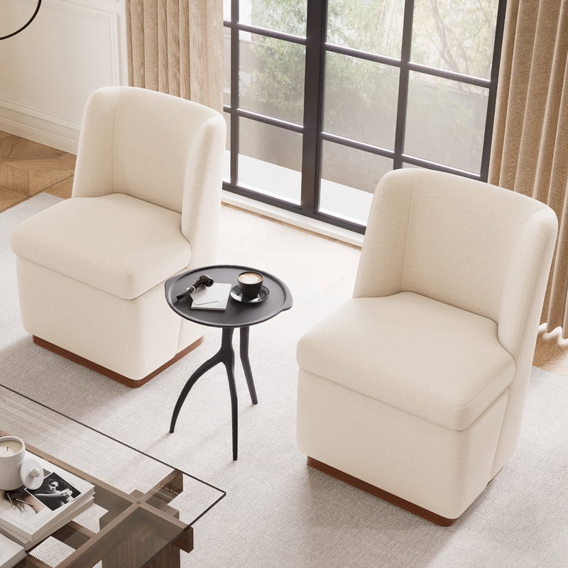 Kidol & Shellder Accent Chairs 2PCS Boucle Modern Living Room Chair ...