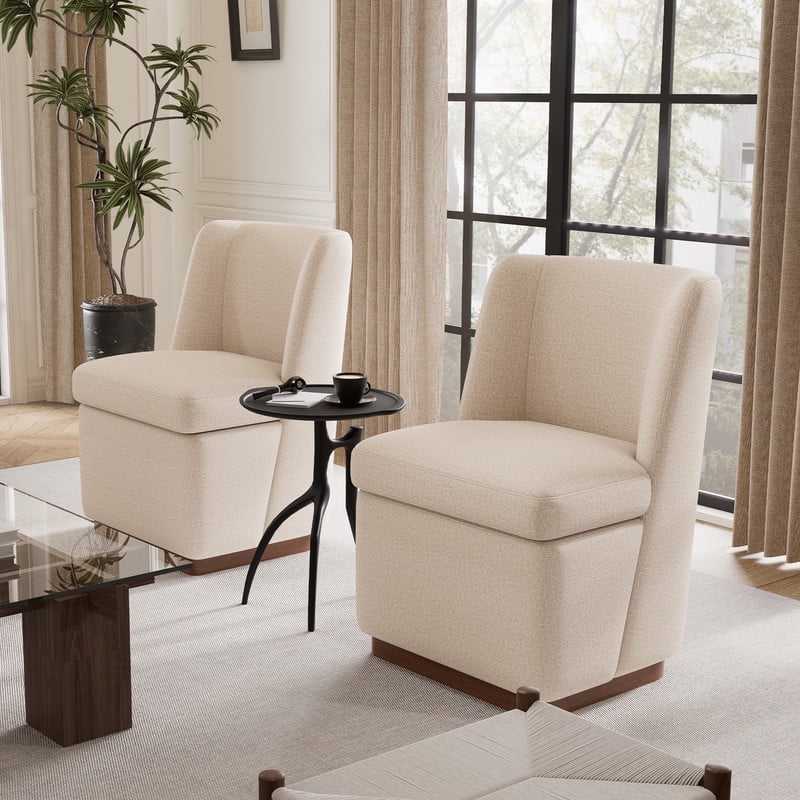 Kidol & Shellder Accent Chairs 2PCS Boucle Modern Living Room Chair ...