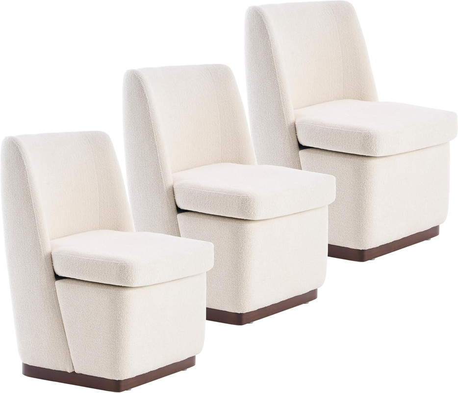 Kidol & Shellder Accent Chairs 3PCS Boucle Modern Living Room Chair ...