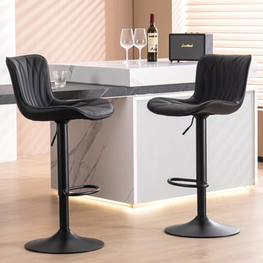 Kidol & Shellder Soft Bar Stools Set of 2, Height Adjustable, Metal ...