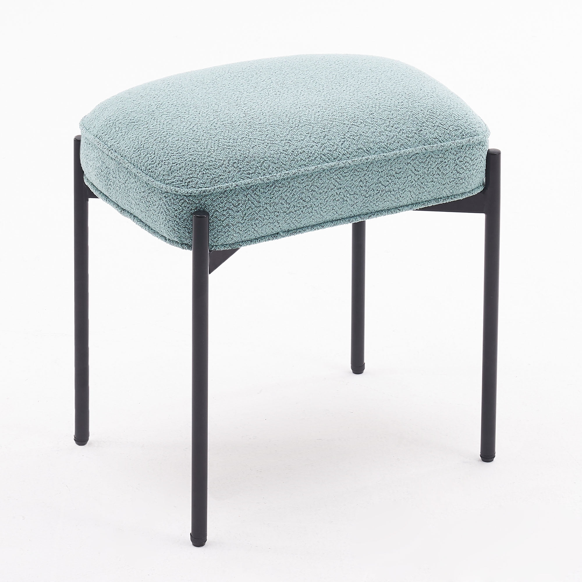 Kidol & Shellder Boucle Vanity Stool Square Footrest Ottoman Makeup ...