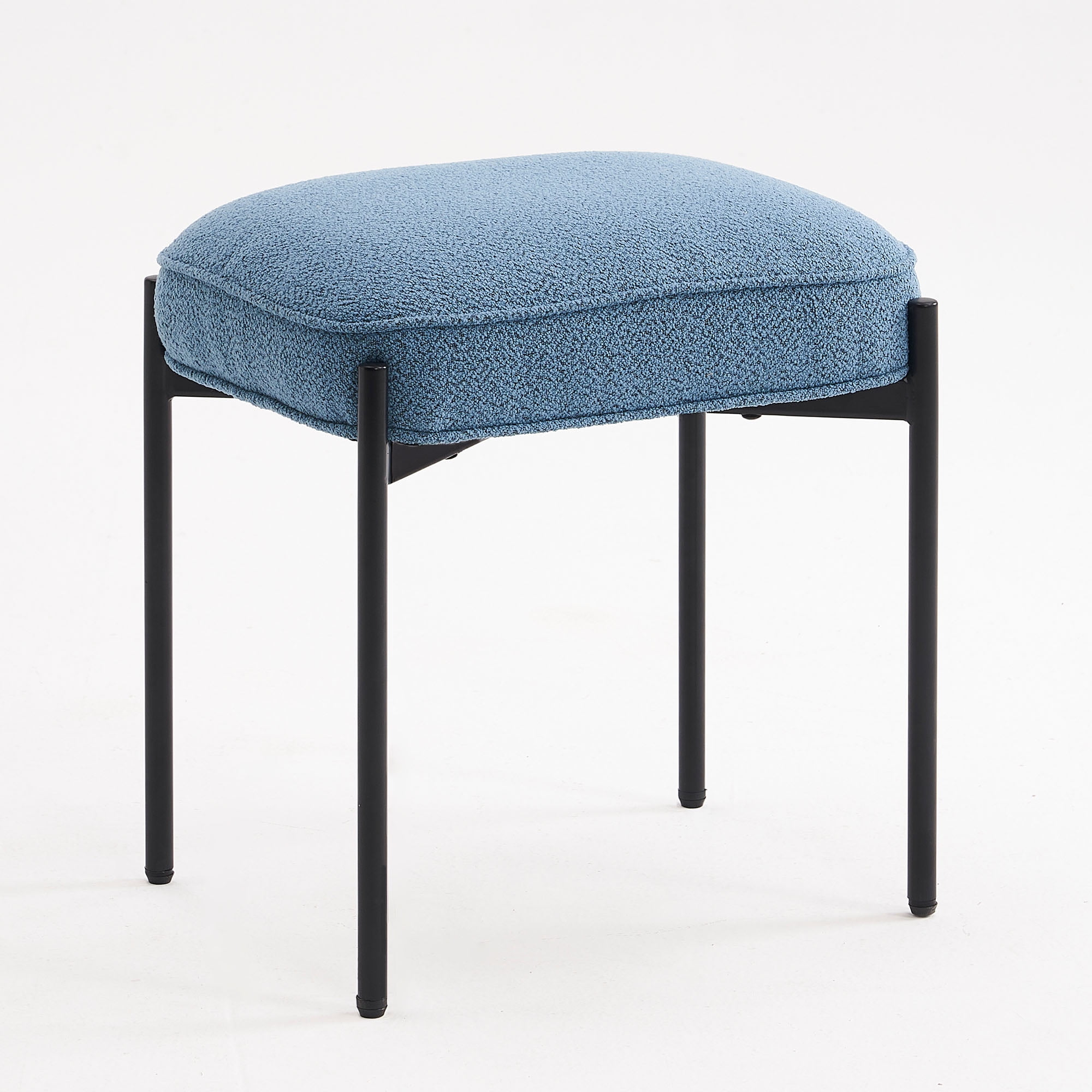 Kidol & Shellder Boucle Vanity Stool Square Footrest Ottoman Makeup ...