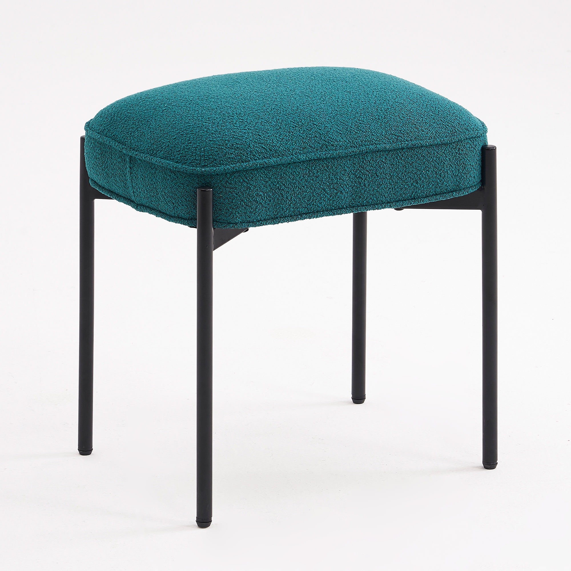 Kidol & Shellder Boucle Vanity Stool Square Footrest Ottoman Makeup ...