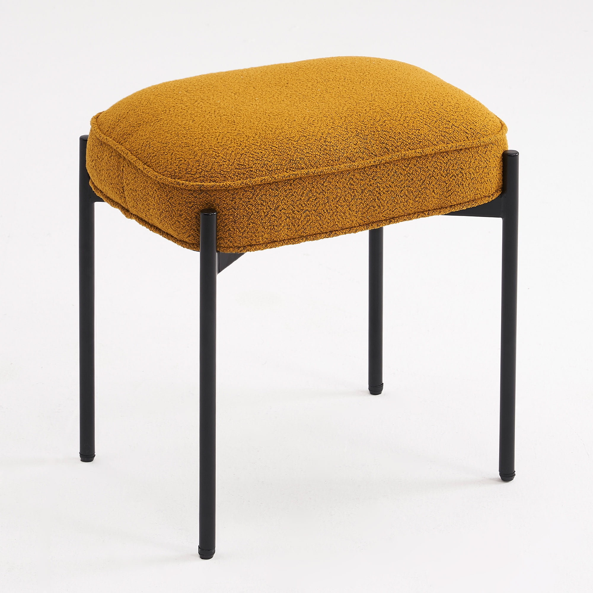 Kidol & Shellder Boucle Vanity Stool Square Footrest Ottoman Makeup ...