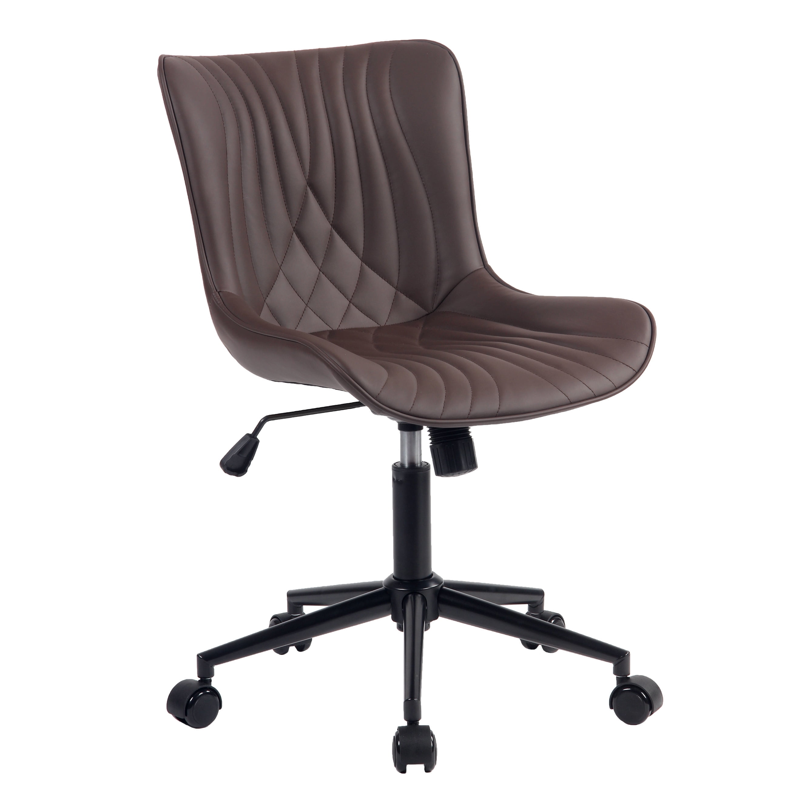 Kidol & Shellder Brown Desk Chair with Wheels, Adjustable Rocking Cozy ...