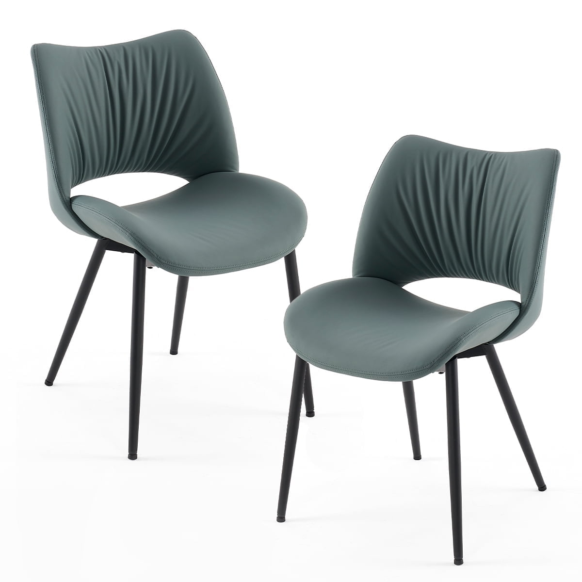 Kidol & Shellder Dining Chairs Set of 2, High Back Leather Dining ...