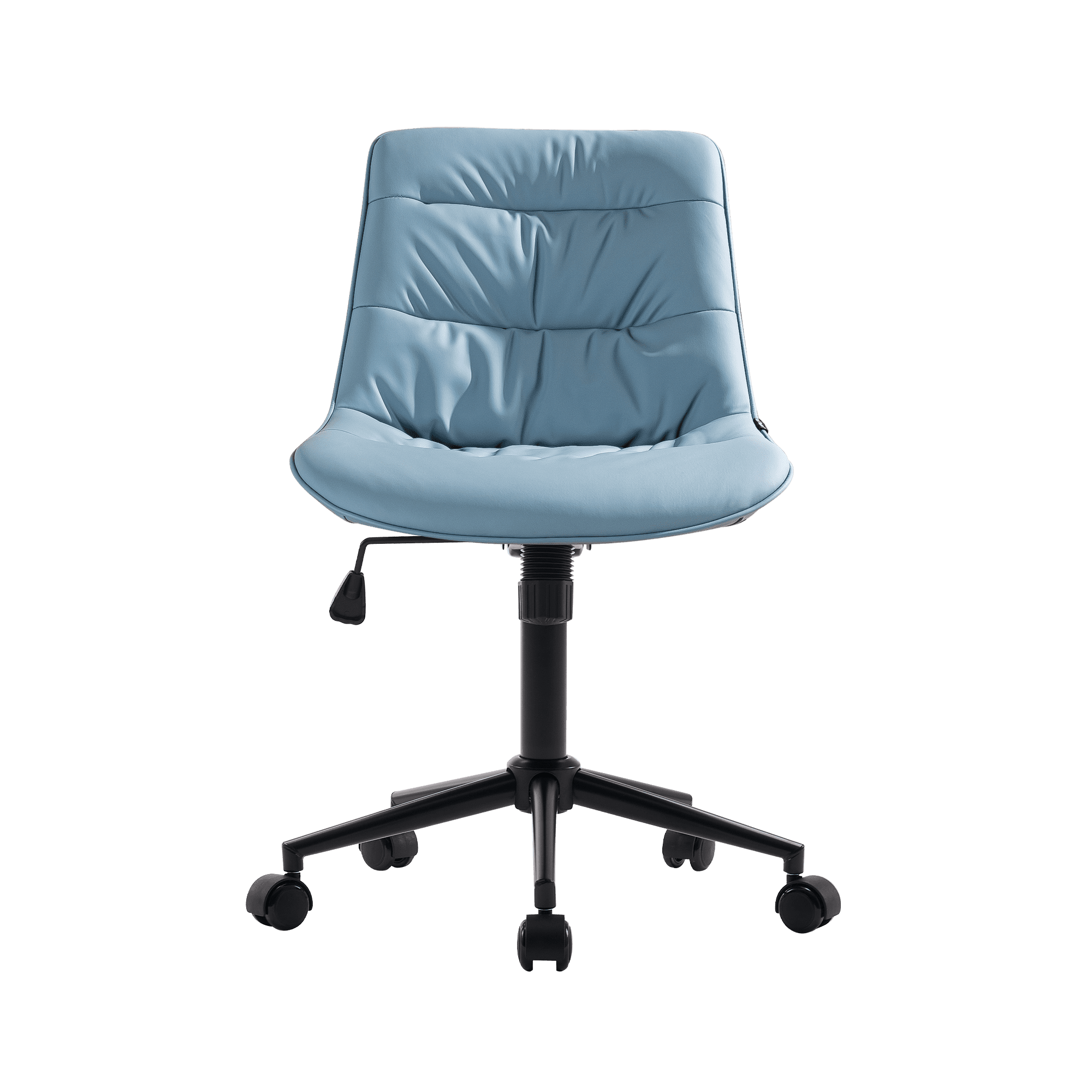 Kidol & Shellder Faux Leather Desk Chair, Armless Office Chair with ...
