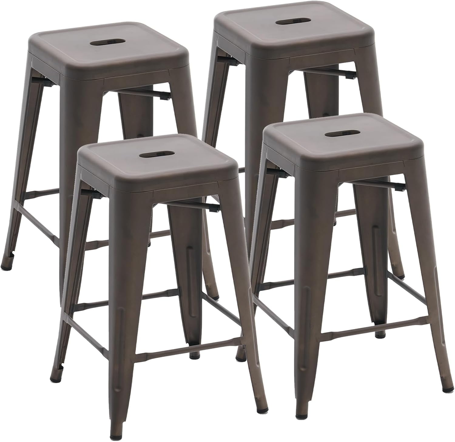 Kidol&Shellder Metal Bar Stools Set of 4,24inches Counter Height ...