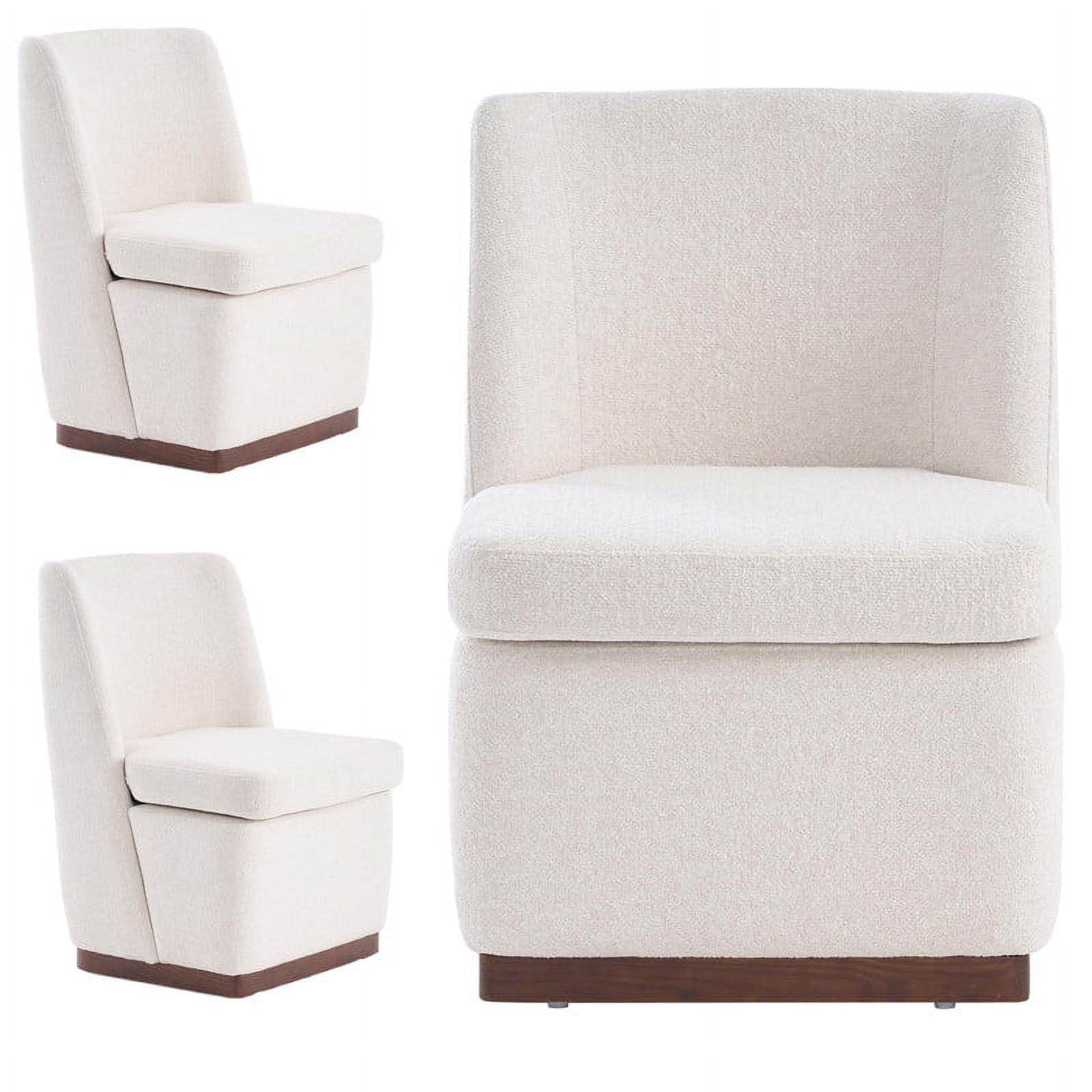 Kidol & Shellder Modern Boucle Dining Chair with Thickened Cushion 3PCS ...
