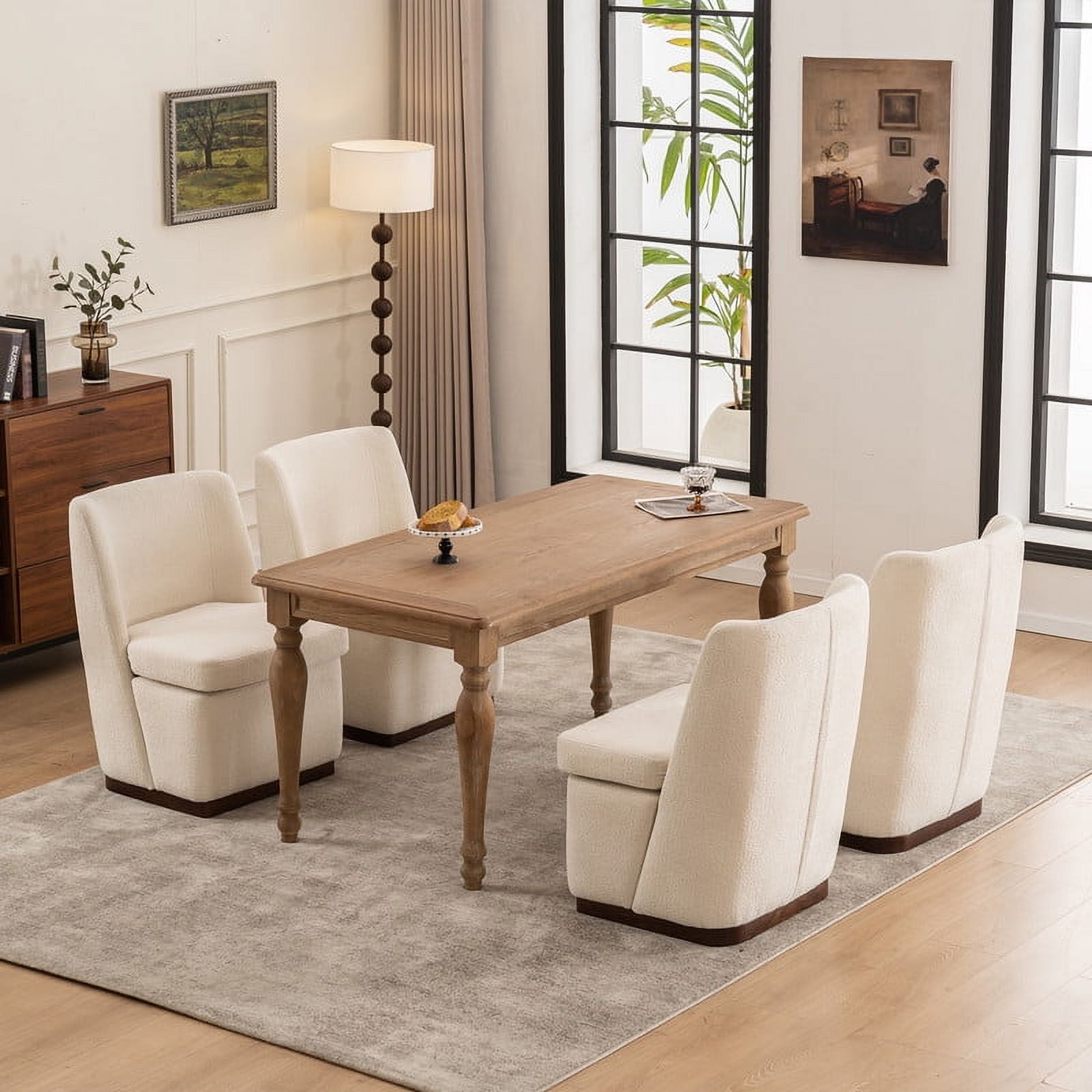 Kidol & Shellder Modern Boucle Dining Chair with Thickened Cushion 4PCS ...