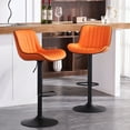 Kidol & Shellder Soft Bar Stools Set of 2, Height Adjustable, Metal ...