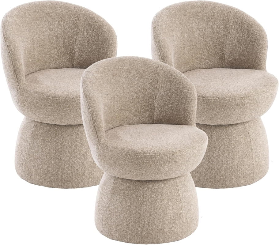 Kidol & Shellder Swivel Accent Chair 3PCS Modern Barrel Chair Soft ...