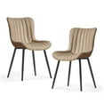 Kidol & Shellder Set of 2 Upholstered Dining Chairs, PU Faux Leather, Mid Back, Perfect for ...