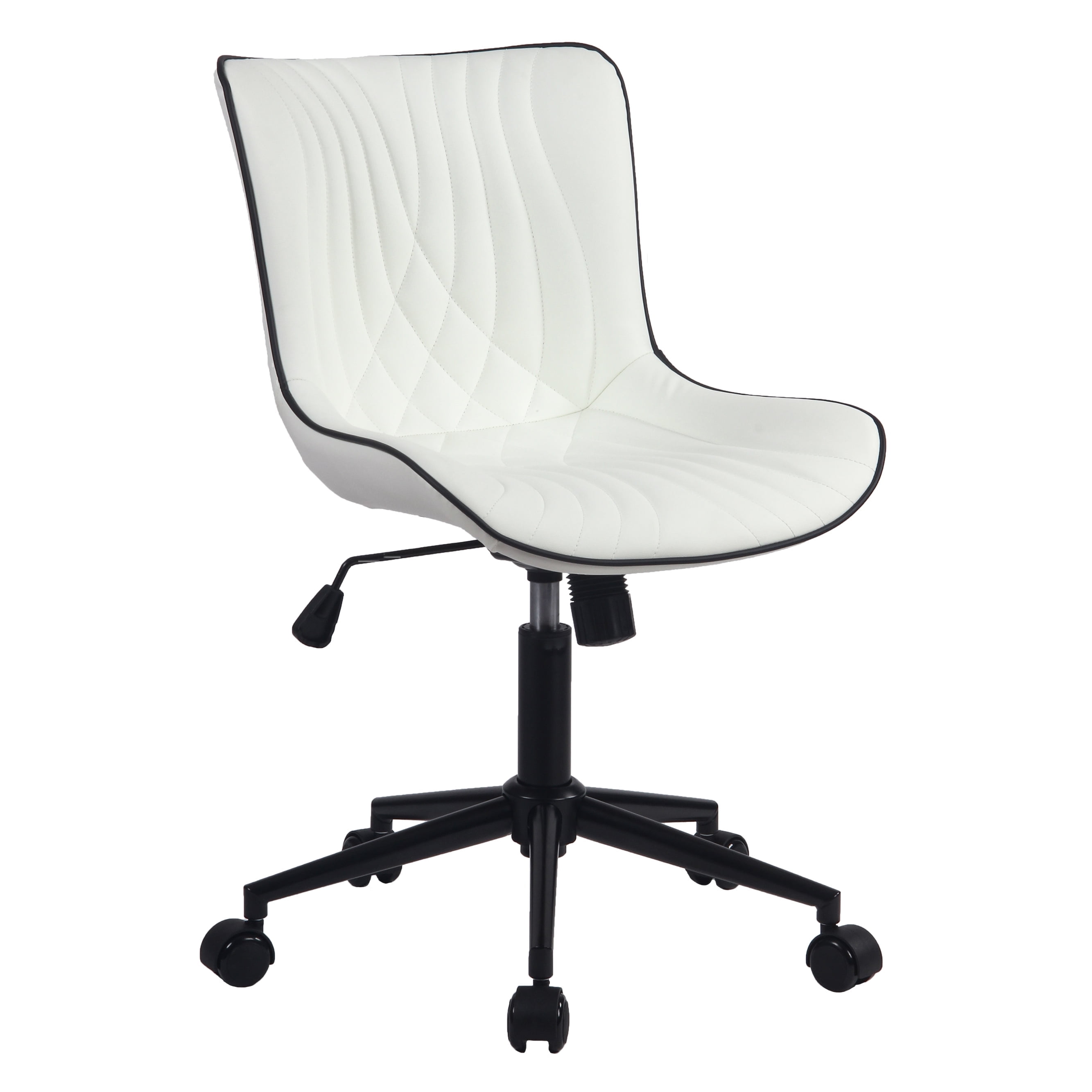 Kidol & Shellder White Desk Chair with Wheels, Adjustable Rocking Cozy ...