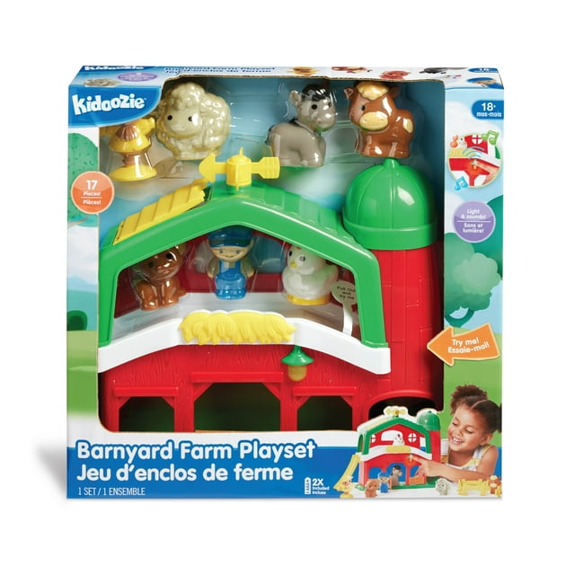 Kidoozie Barnyard Farm Playset - Lights, Melodies & Hay Bale Fun for ...