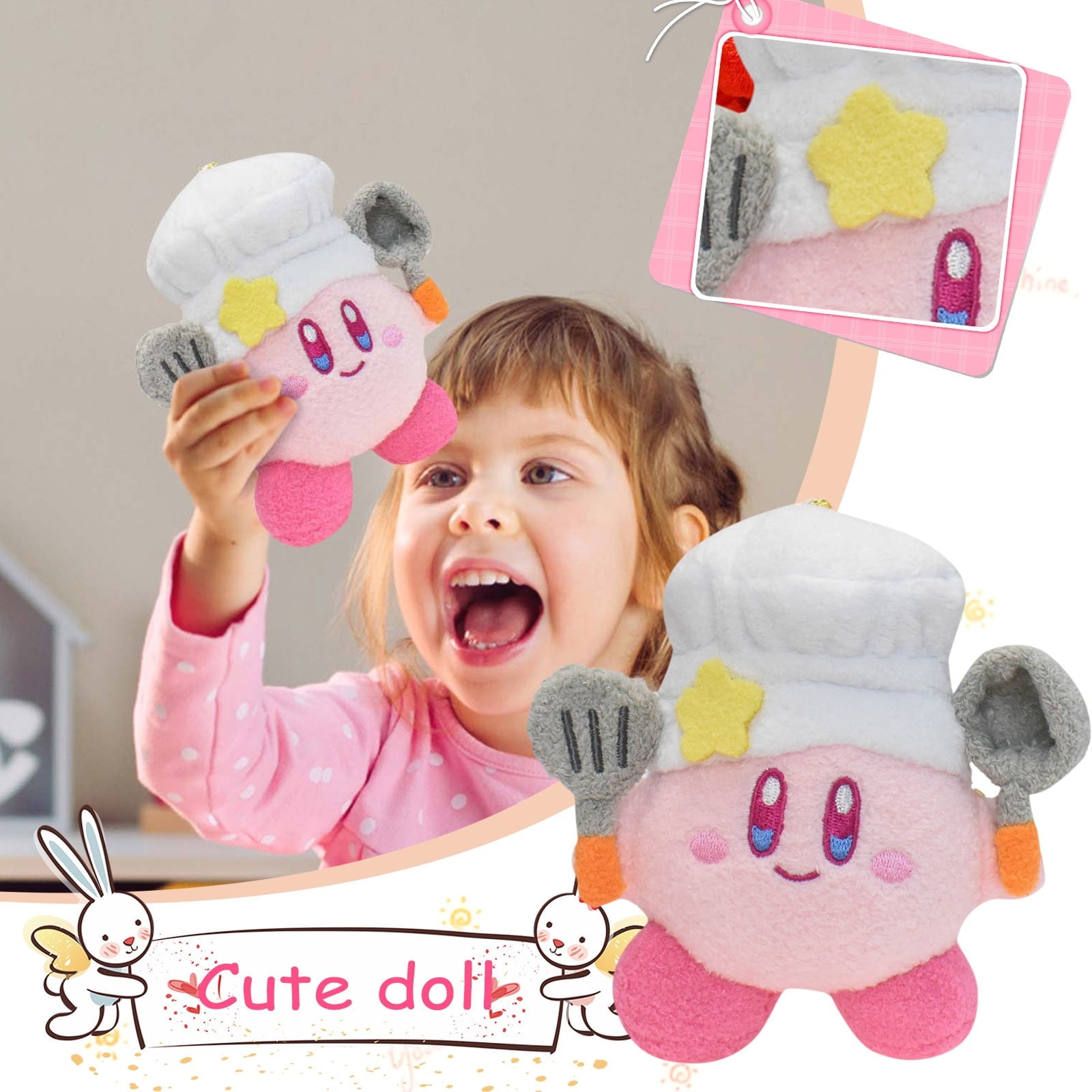Kidora Toys 5.51" Kirby Plushies Toys, Lovely Pink Squishy Kirby ...