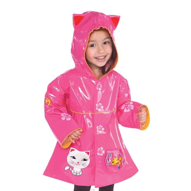 Kidorable PCOAT-CAT4-5 100 Percent PU with Comfy Polyester Linning Pink ...