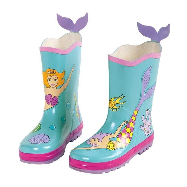 Kidorable mermaid rain boots 9 Mermaid Rain Boots 9 - Natural Rubber ...