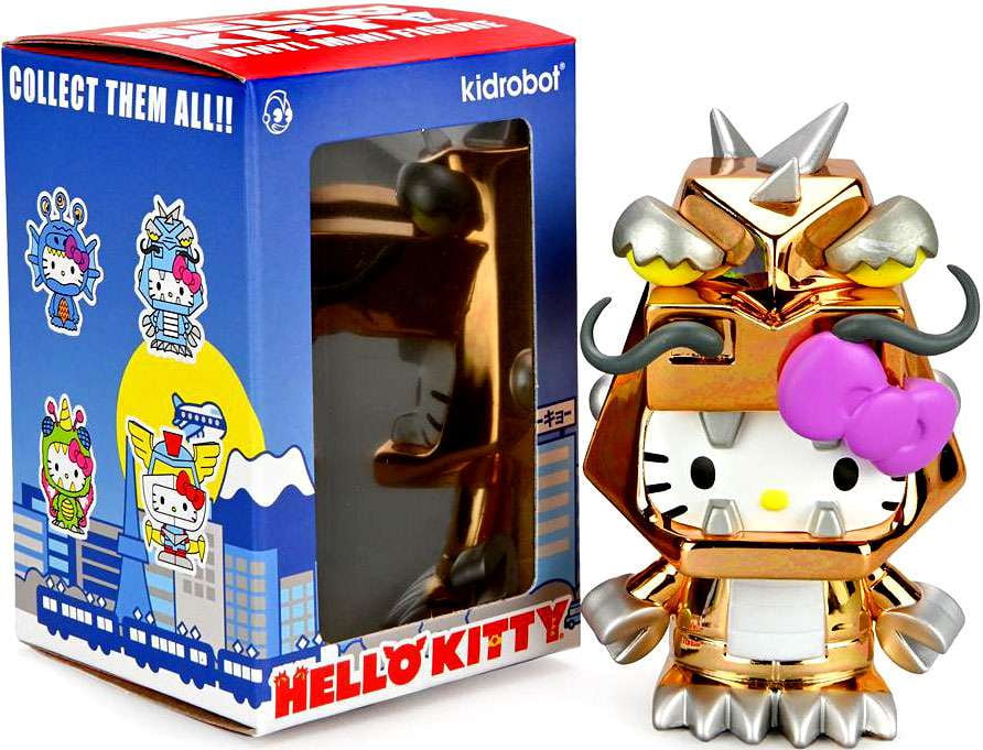Kidrobot x Hello Kitty Kaiju 3" Vinyl Figure - MECHA (METALLIC BLUE ...