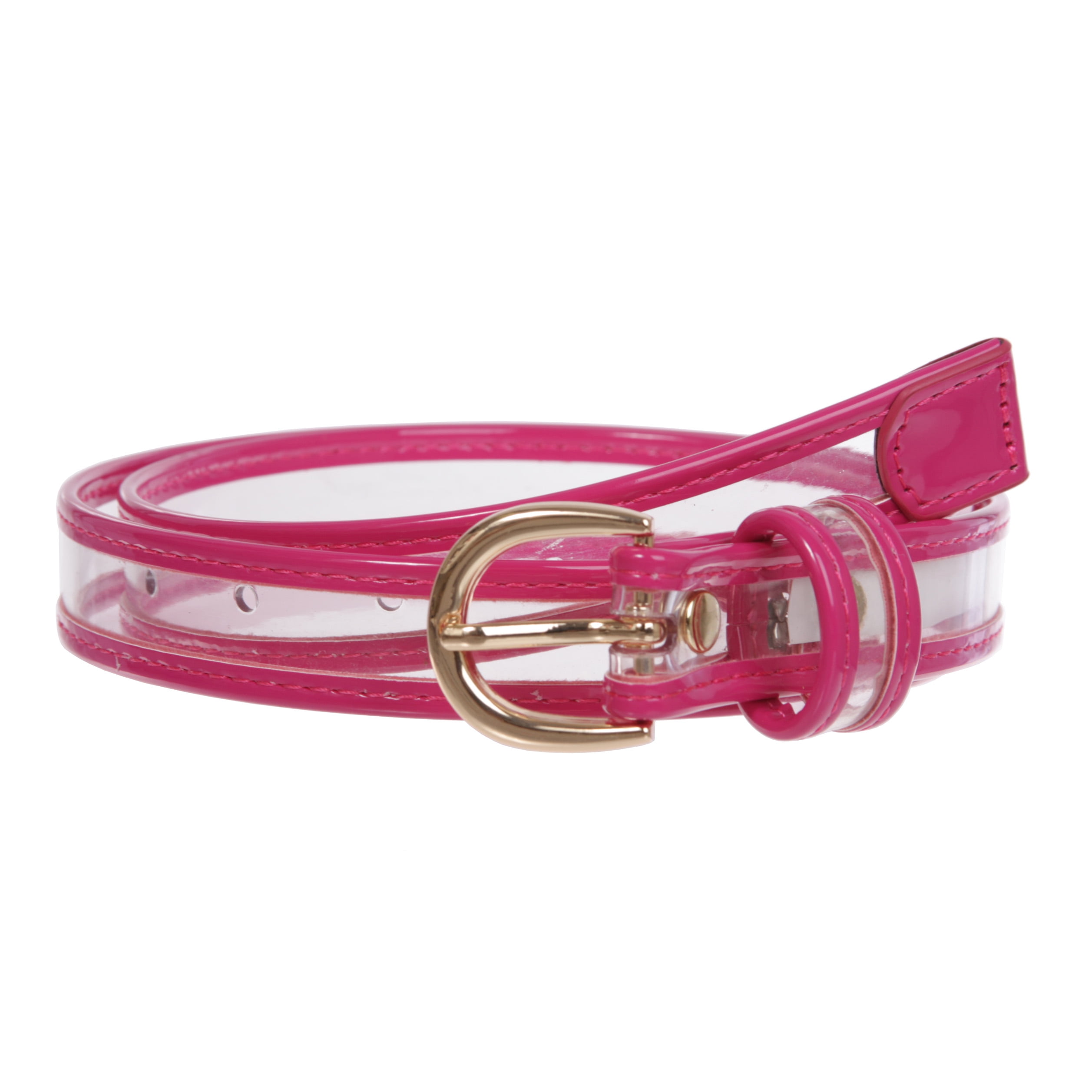 Kids 1" (25 mm) Wide Color-Trimmed Patent Leather Transparent Jelly ...