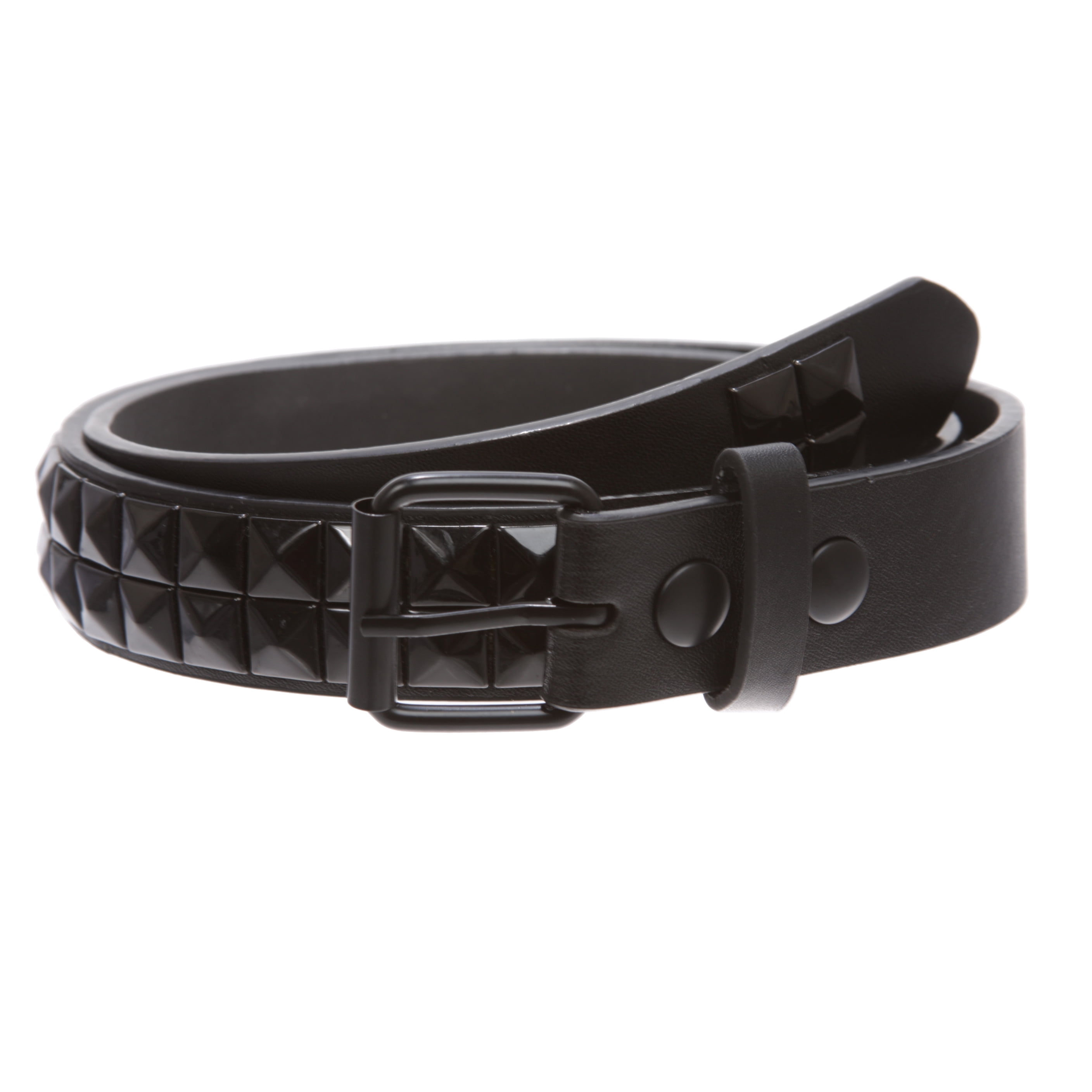Kids 1" Snap On Punk Rock Black Star Studded Leather Belt - Walmart.com