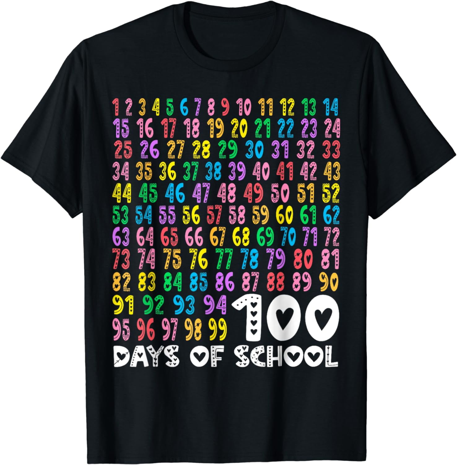 Kids 100th Day of School Teacher Kids 100 Days Math Numbers T-Shirt ...