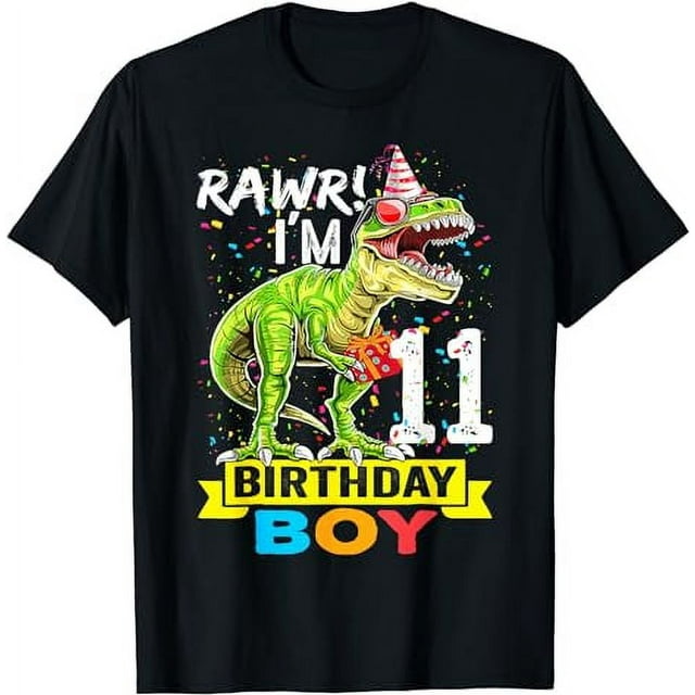 Kids 11 Year Old Shirt 11th Birthday Boy T Rex Dinosaur T-Shirt - Walmart.com