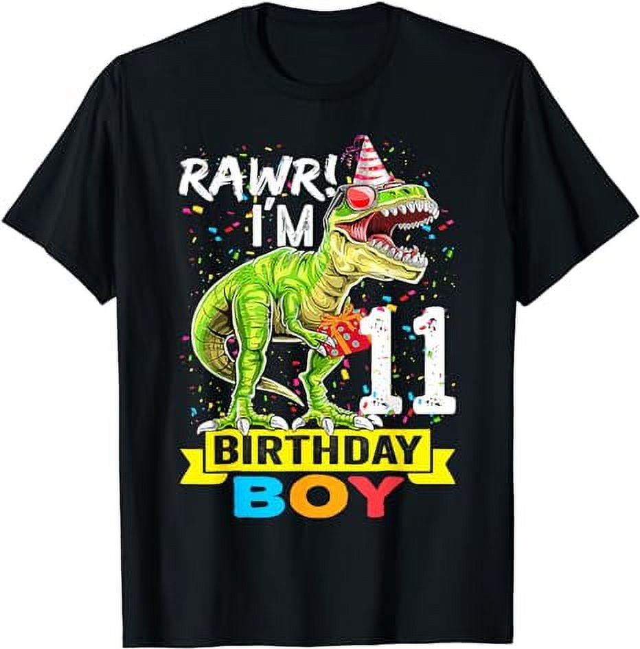 Kids 11 Year Old Shirt 11th Birthday Boy T Rex Dinosaur T-Shirt - Walmart.com
