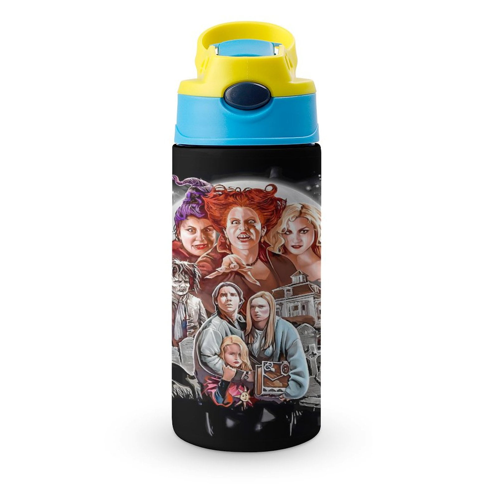 Kids 12oz Hocus Pocus Water Bottles with Lids Straw Insulated Stainless ...