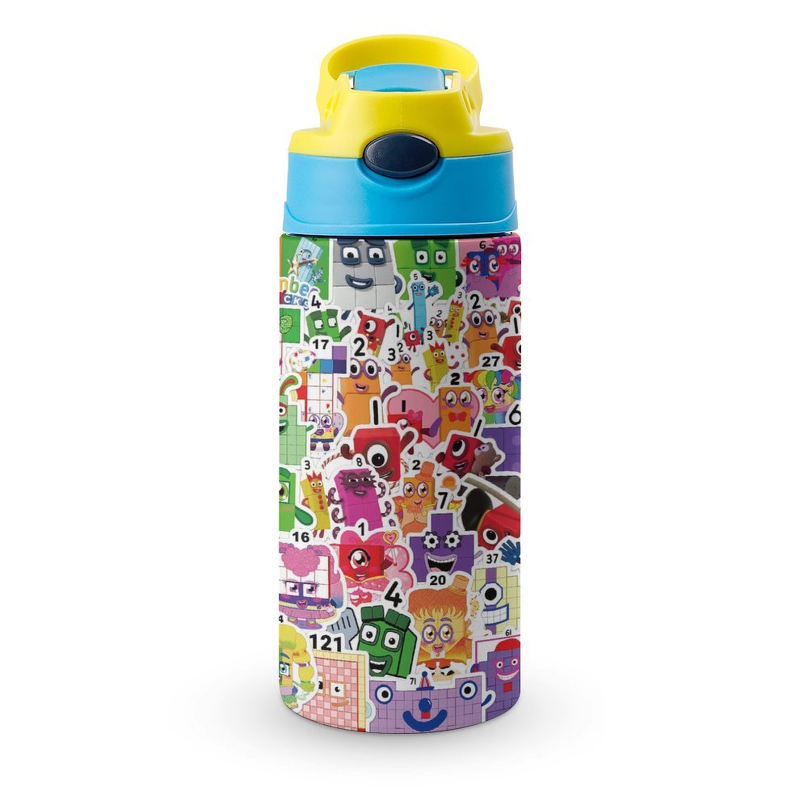 Kids 12oz Number Block Water Bottles with Lids Straw Insulated ...