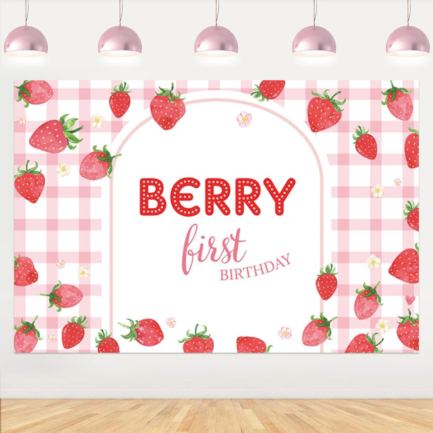 Kids 1st Birthday Backdrop Pink Berry First Birthday Photography ...