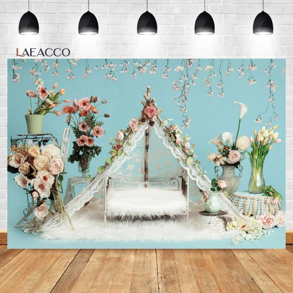 Kids 1st Birthday Party Backdrop Sweet Pink Balloons Flowers Scene Baby Newborn Portrait ...