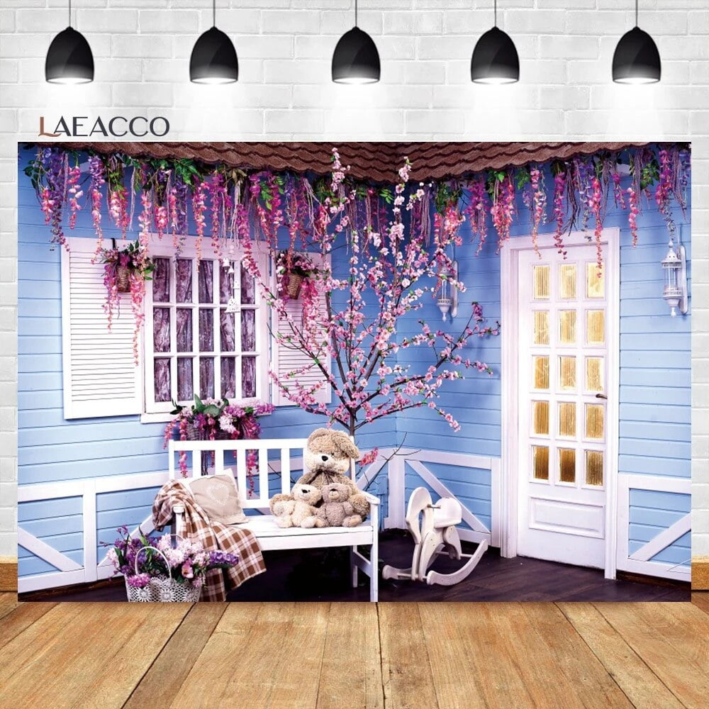 Kids 1st Birthday Party Backdrop Sweet Pink Balloons Flowers Scene Baby ...