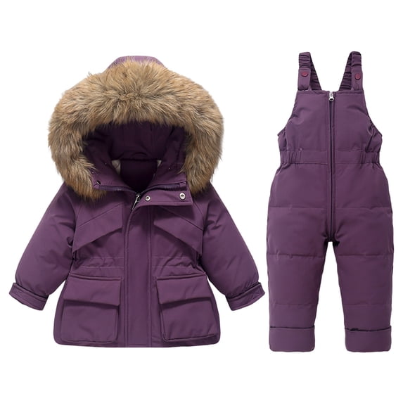 Kids 2-Piece Winter Warm Snow Ski Outfits for Toddler, Kids Soft Warm ...