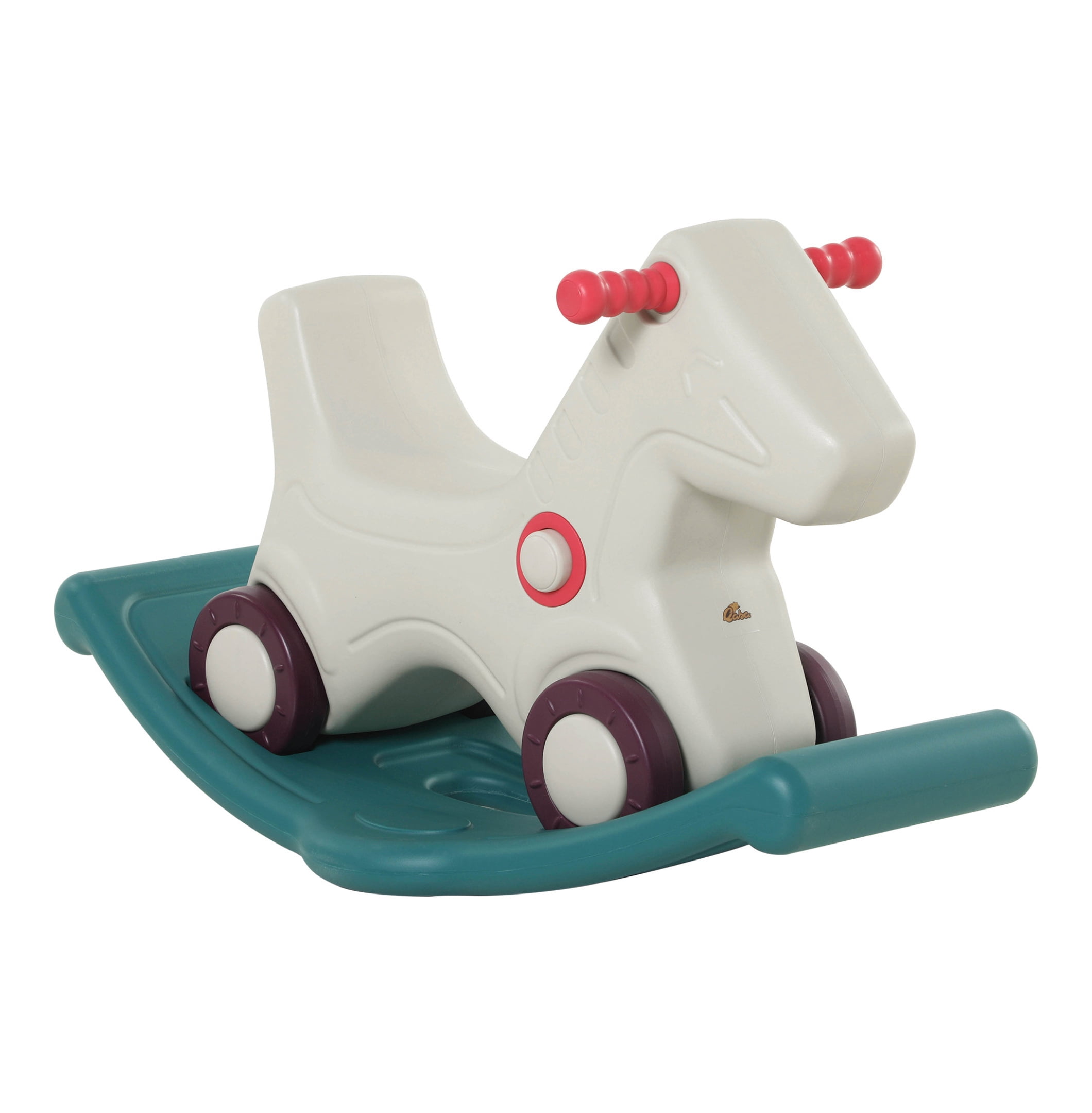 Kids 2-in-1 Rocking Horse & Sliding Car - Indoor/Outdoor Ride On Toy ...