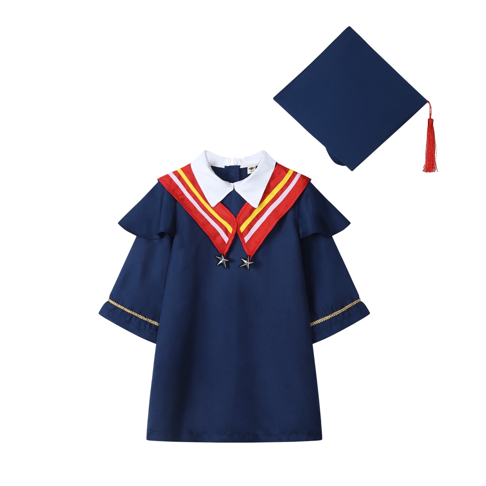 Kids 2025 Graduation Cap and Gown Tassel Stole Charm Certificate for ...