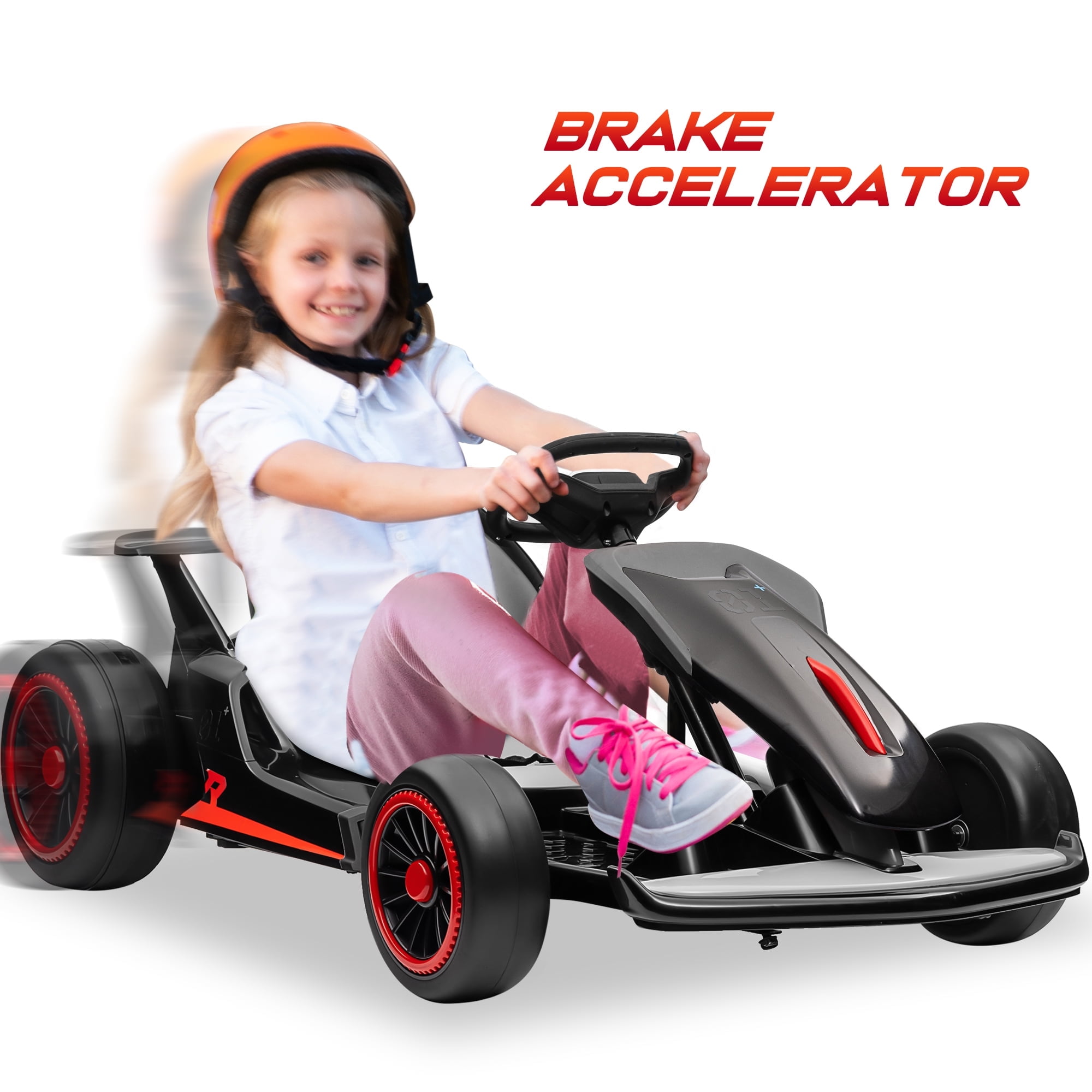 Kids 24V Drifting Go Kart, 4 Wheel Ride on Car w/ 300W Powerful Motors ...