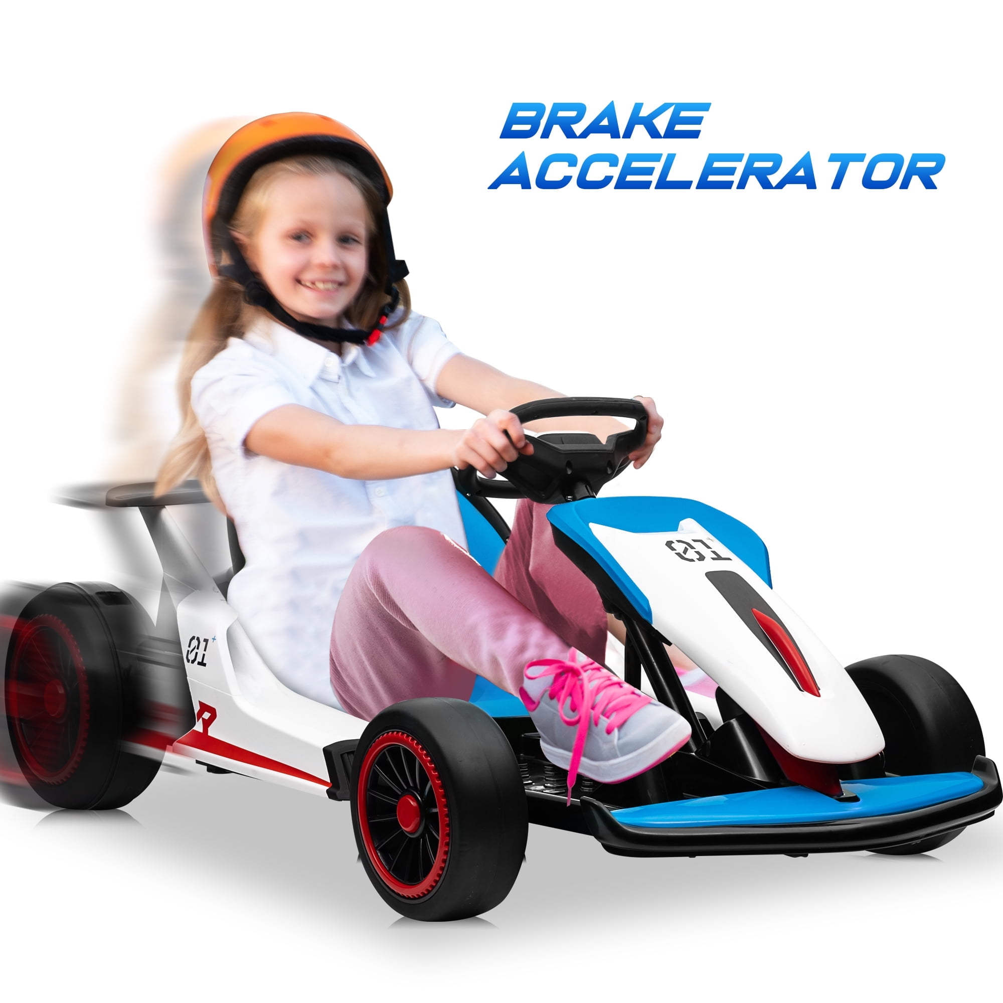 Kids 24V Drifting Go Kart, 4 Wheel Ride on Car w/ 300W Powerful Motors ...