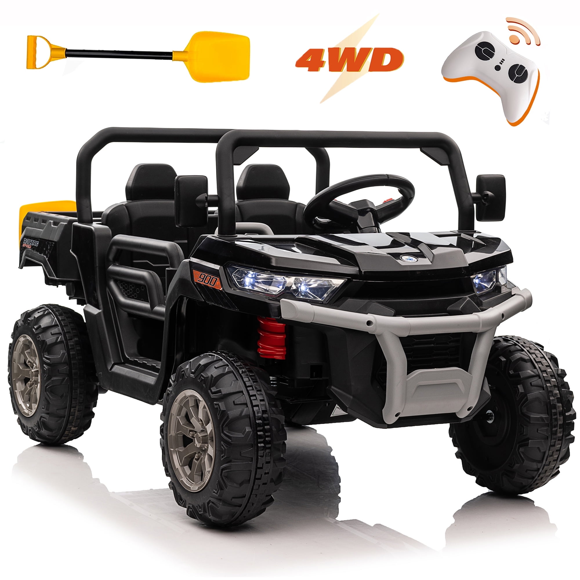 Kids 24V Ride on Toys Truck with Remote Control, 2 Seater Powered Four ...