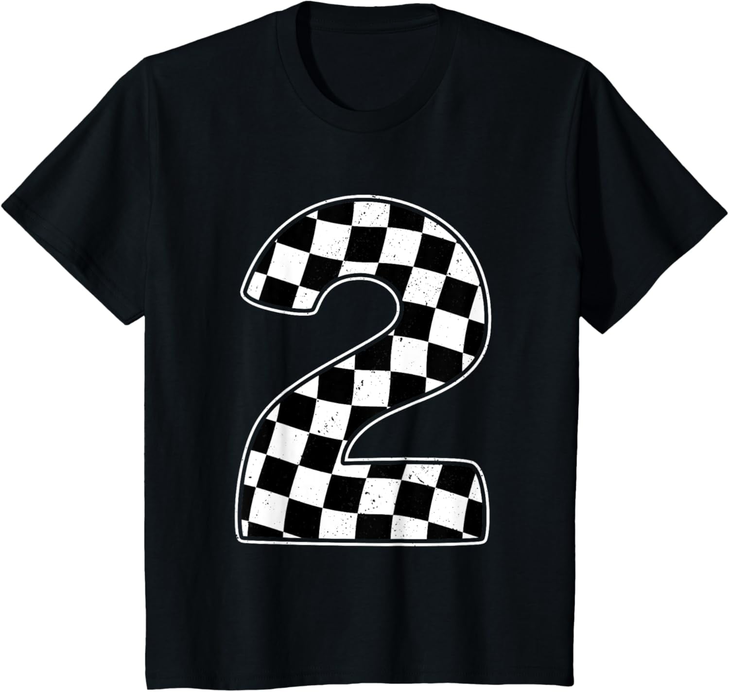 Kids 2nd Birthday Checkered Number 2 Car Racing Flag T-Shirt - Walmart.com